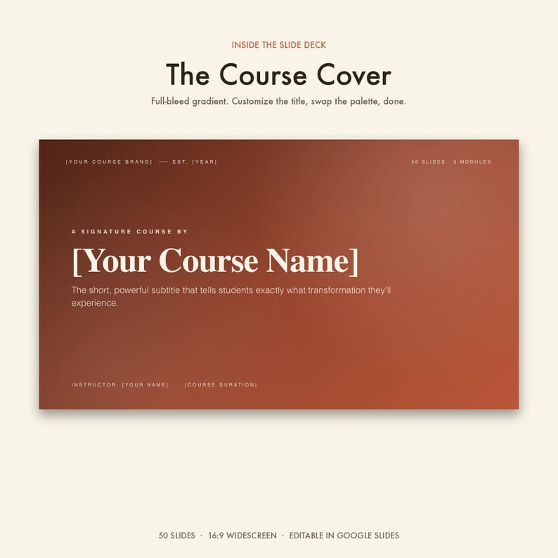 Course Creator Slide Deck Bundle | Editable Google Slides, Powerpoint ...
