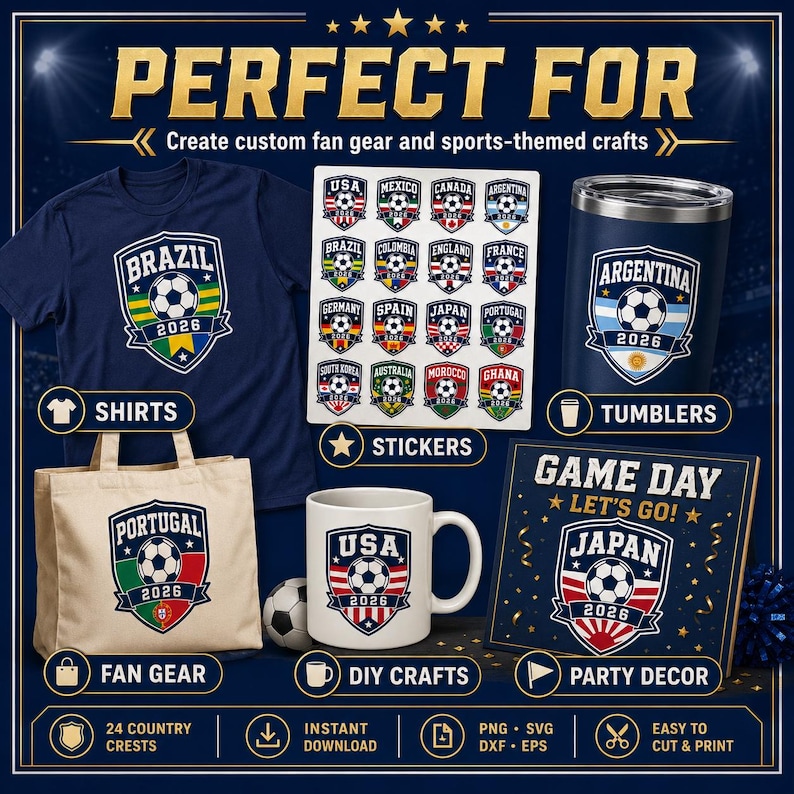 2026 Soccer Country Crests Bundle, 24 National Emblems (digital ...
