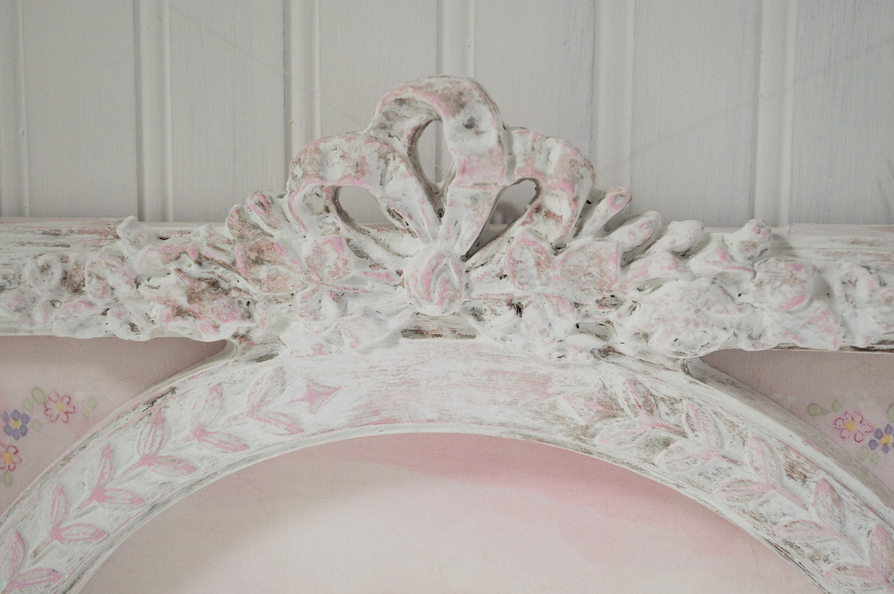 Nursery Art / Bunny Rabbit Fabric Painting / Pink Frame / Baby Toddler ...