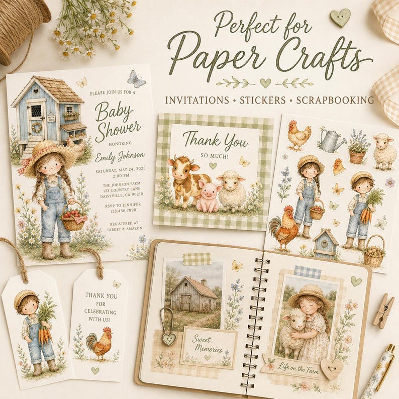 Watercolor Farm Clipart Bundle, Farm Animals, Cottage Nursery Art ...