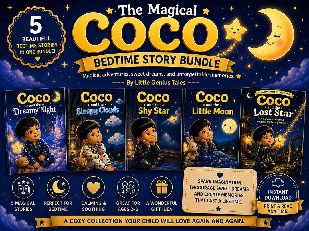 Coco Bedtime Story Bundle – 5 Printable Children's Books (instant ...