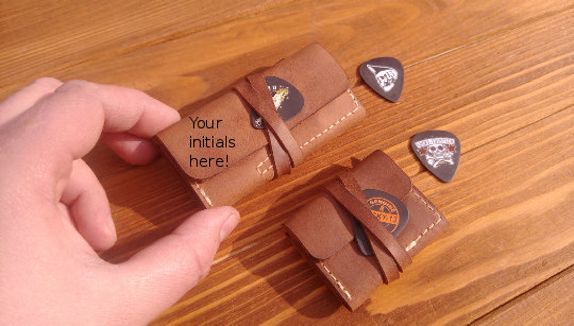 Personalized Leather Guitar Pick Wallet , Guitar Pick Holder,leather ...