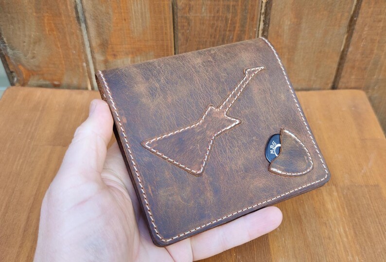 Personalized Leather Guitar Pick and Strings Wallet , Guitar Pick ...