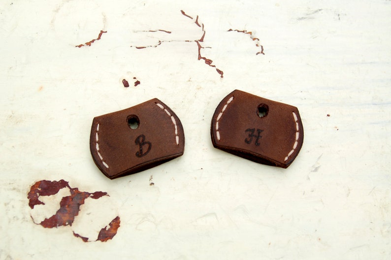 Personalized Set of Three Leather Key Cover key Topper key | Etsy