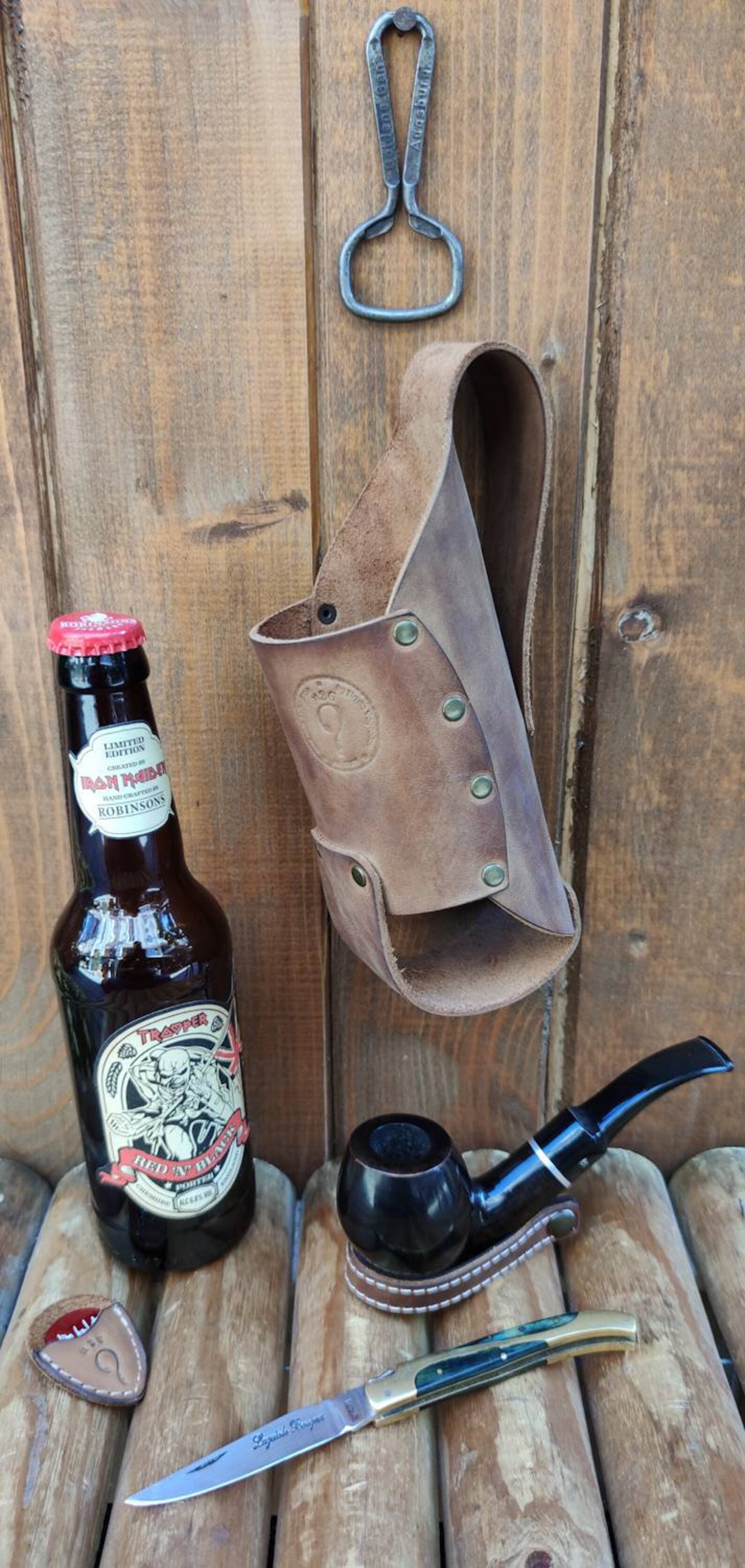 Personalized Leather Beer Holsterleather Beer Holder - Etsy