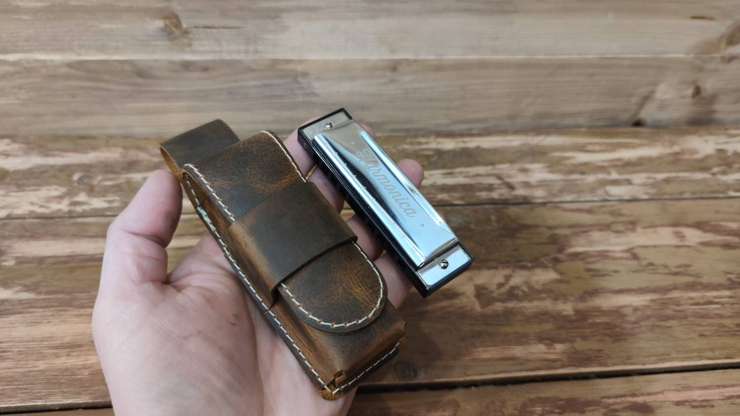 Personalized Leather Harmonica Case for One 10 Hole Diatonic | Etsy