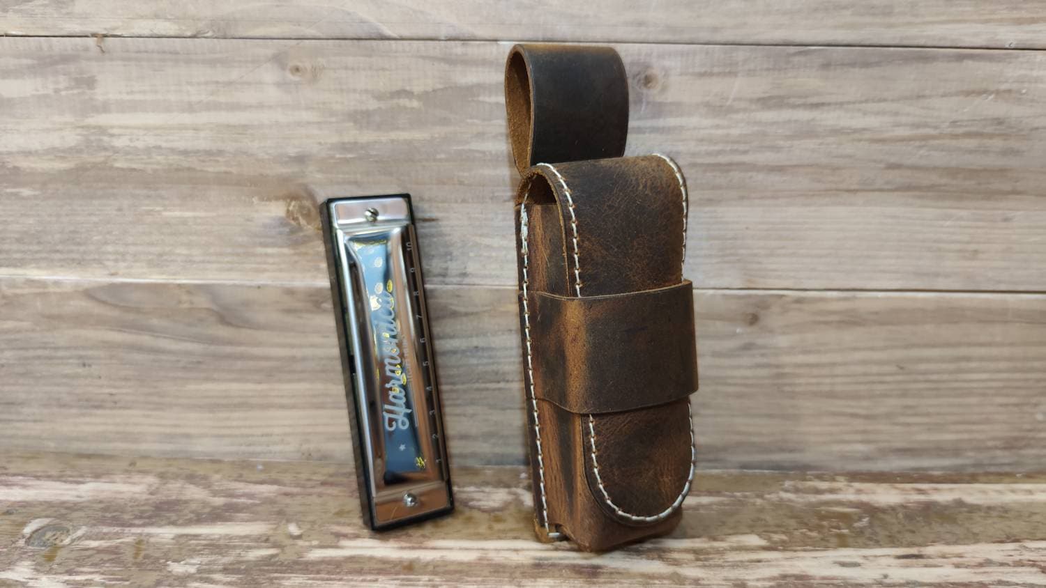 Personalized Leather Harmonica Case for One 10 Hole Diatonic | Etsy