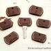 Personalized Set of Three Leather Key Cover key Topper key Cap - Etsy