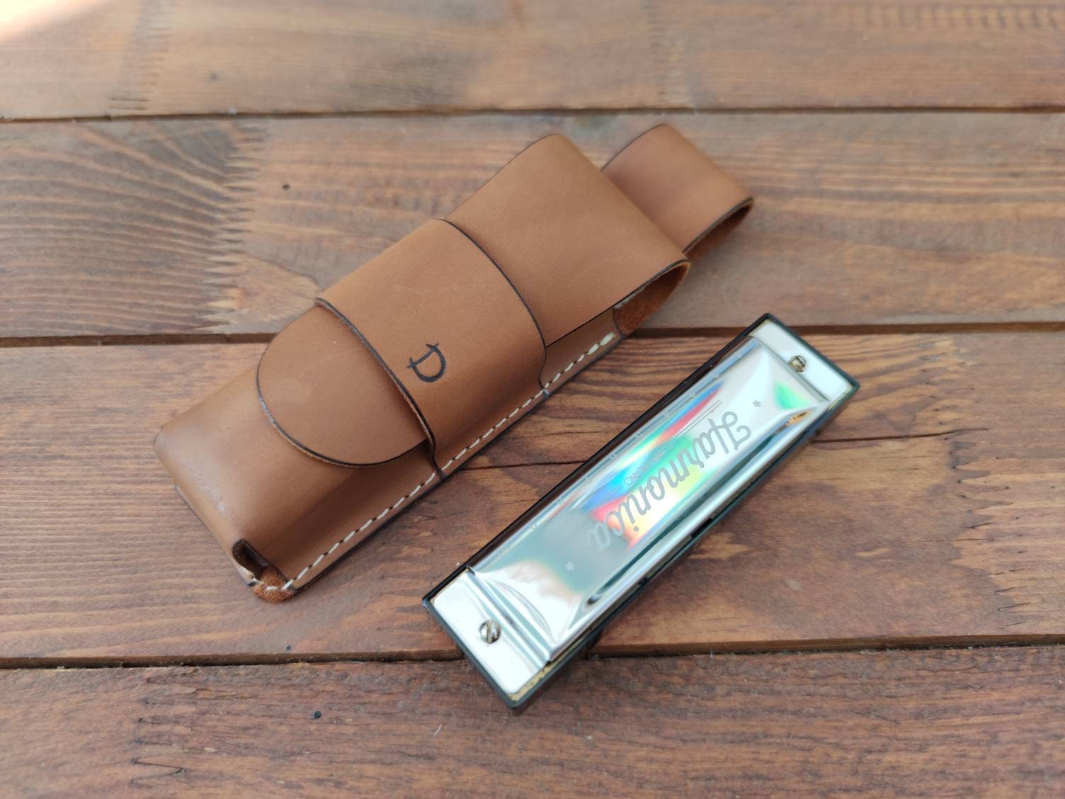 Personalized Leather Harmonica Case for One 10 Hole Diatonic | Etsy