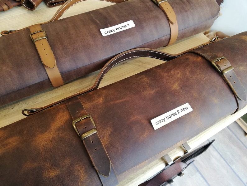 Personalized Leather Knife Roll Bag Knife Holder Leather | Etsy