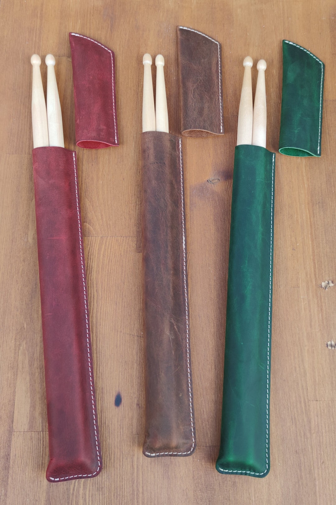 Personalized Leather Drumstick Bag, Drumstick Holder,leather Drumstick ...