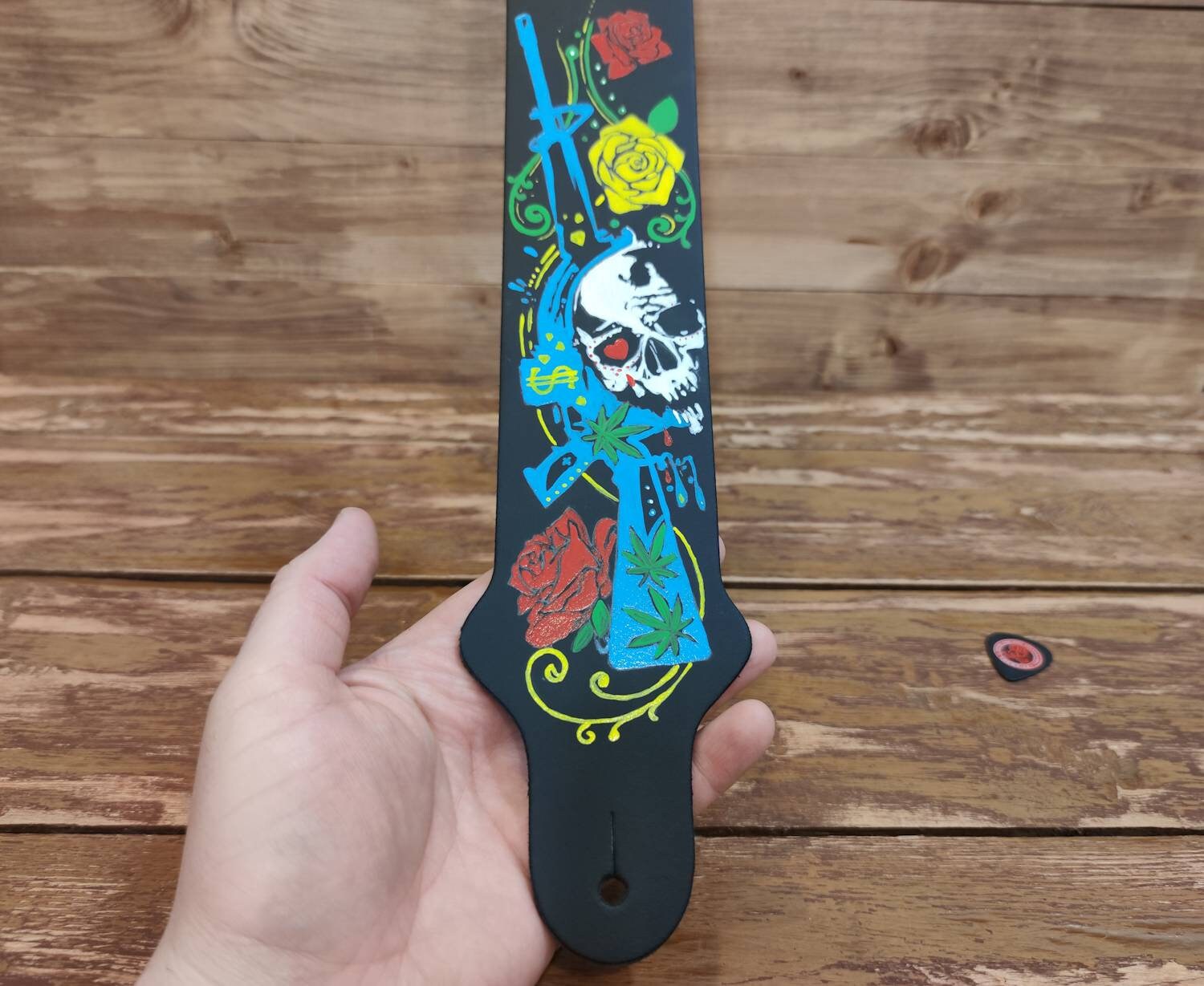 Custom Leather Guitar Strap Bass Guitar Strap Acoustic | Etsy