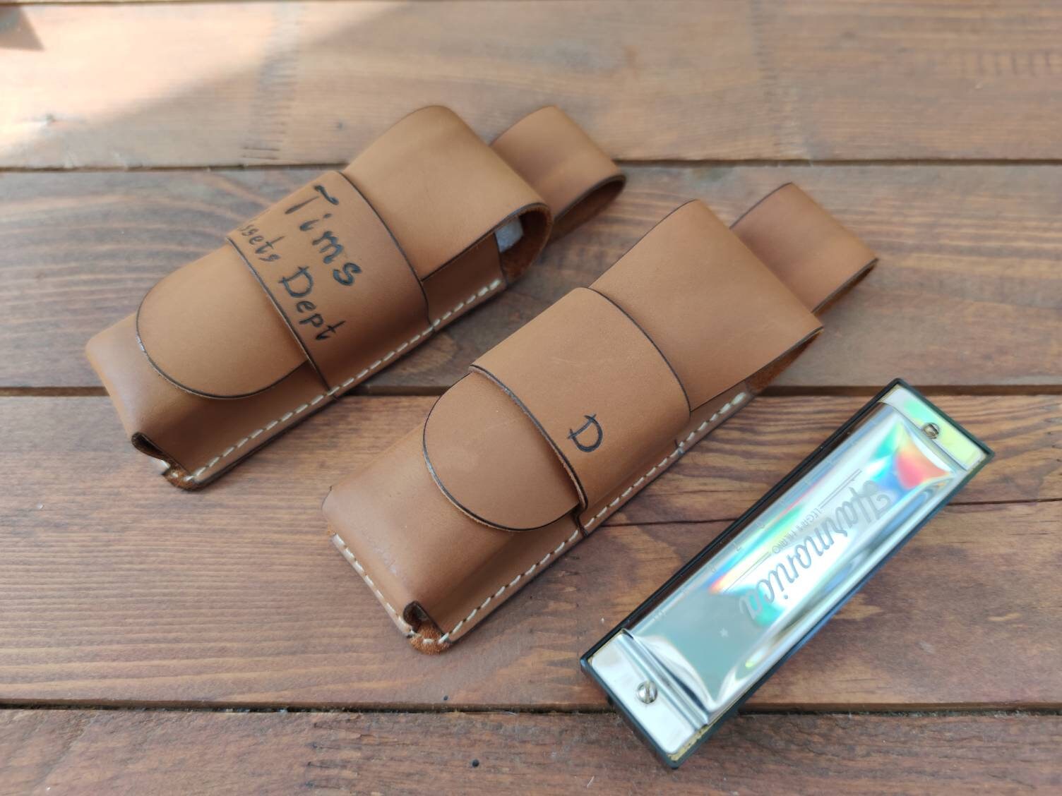 Personalized Leather Harmonica Case for One 10 Hole Diatonic | Etsy