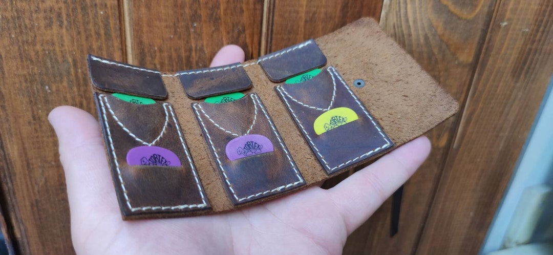 Personalized Leather Guitar Pick Wallet , Guitar Pick Holder,leather ...