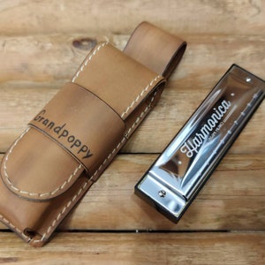 Personalized Leather Harmonica Case for One 10 Hole Diatonic Harmonica - Etsy