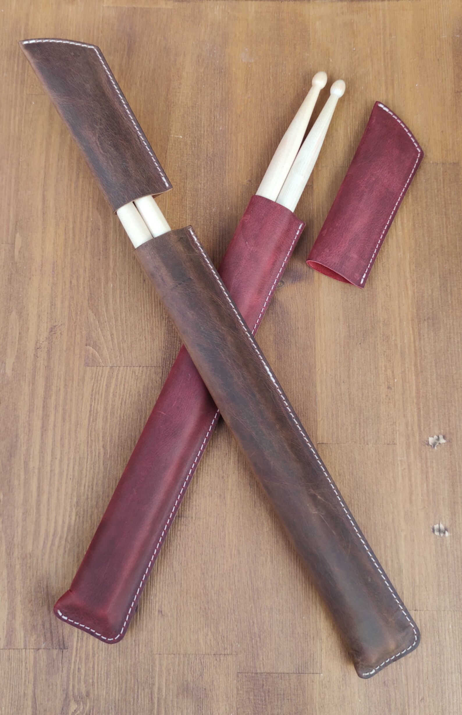 Personalized Leather Drumstick Bag, Drumstick Holder,leather Drumstick ...