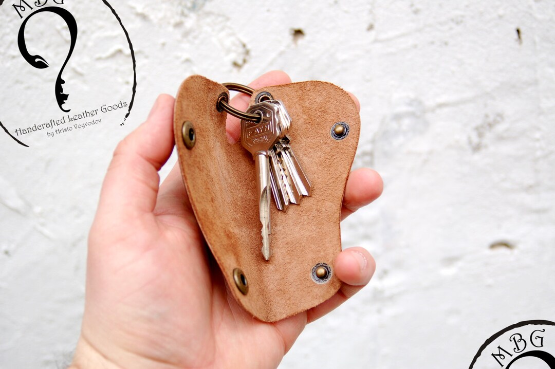 Personalized Leather Key Case With Initials - Leather Key Chain ,key ...