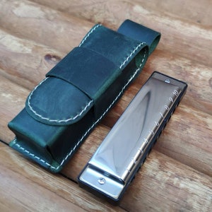 Personalized Leather Harmonica Case for One 10 Hole Diatonic Harmonica ...