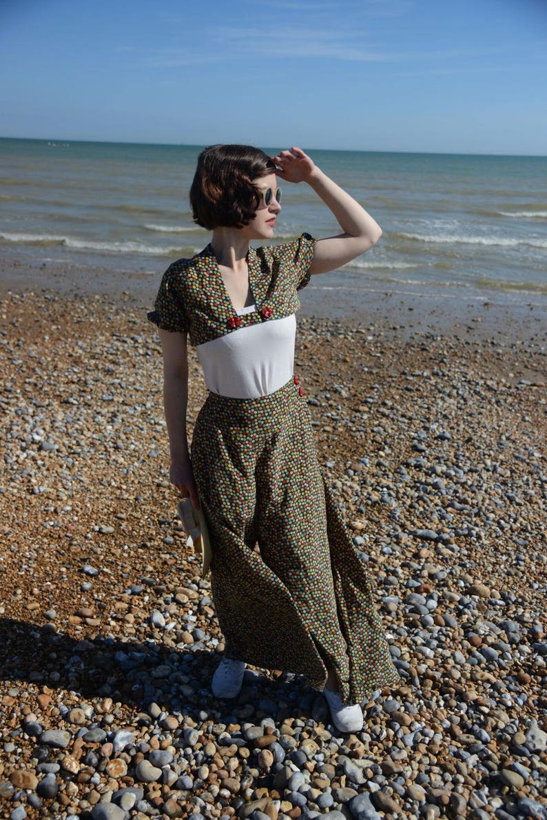 Lillian- Early 1930s Inspired Silk Beach Pyjamas - Etsy