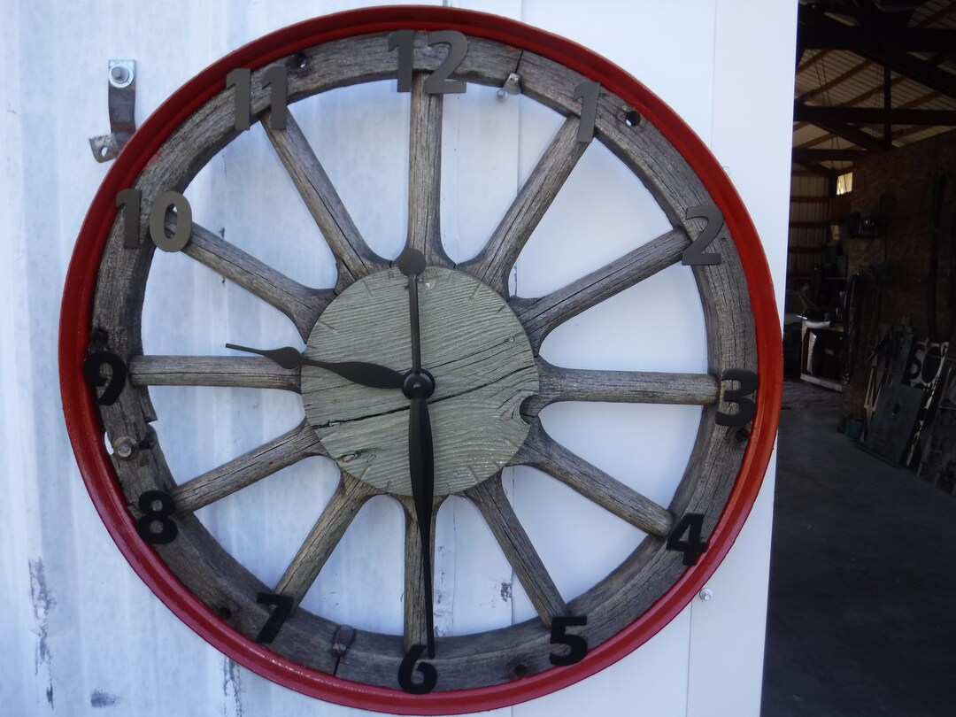 Old Wood Spoke Clock - Etsy