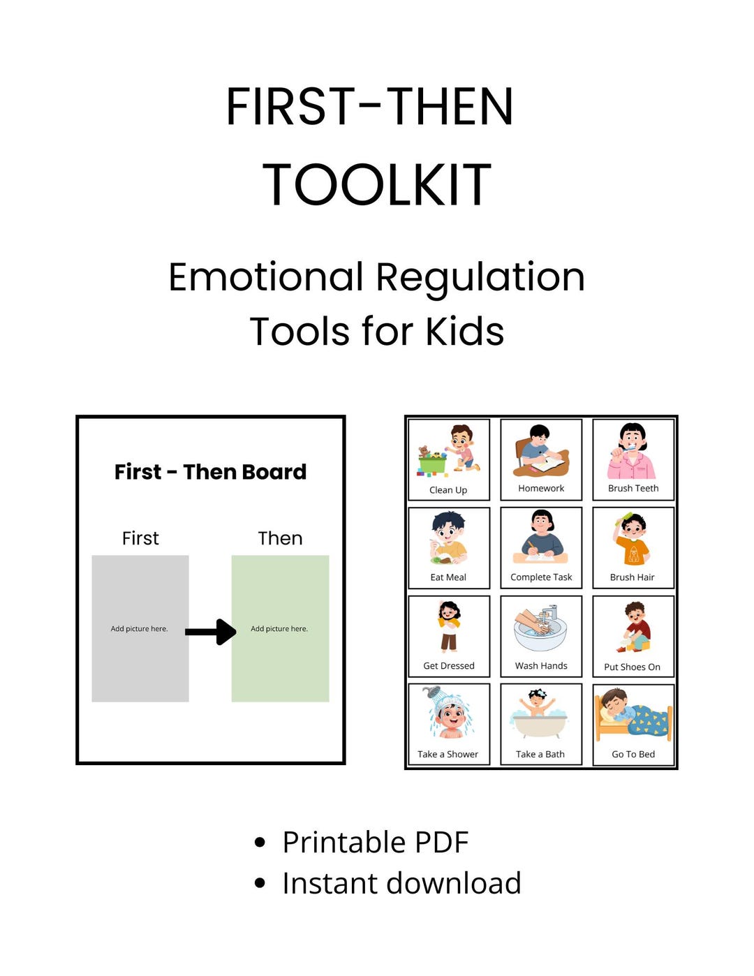 First Then Board Printable | Autism Visual Schedule | ABA Behavior ...