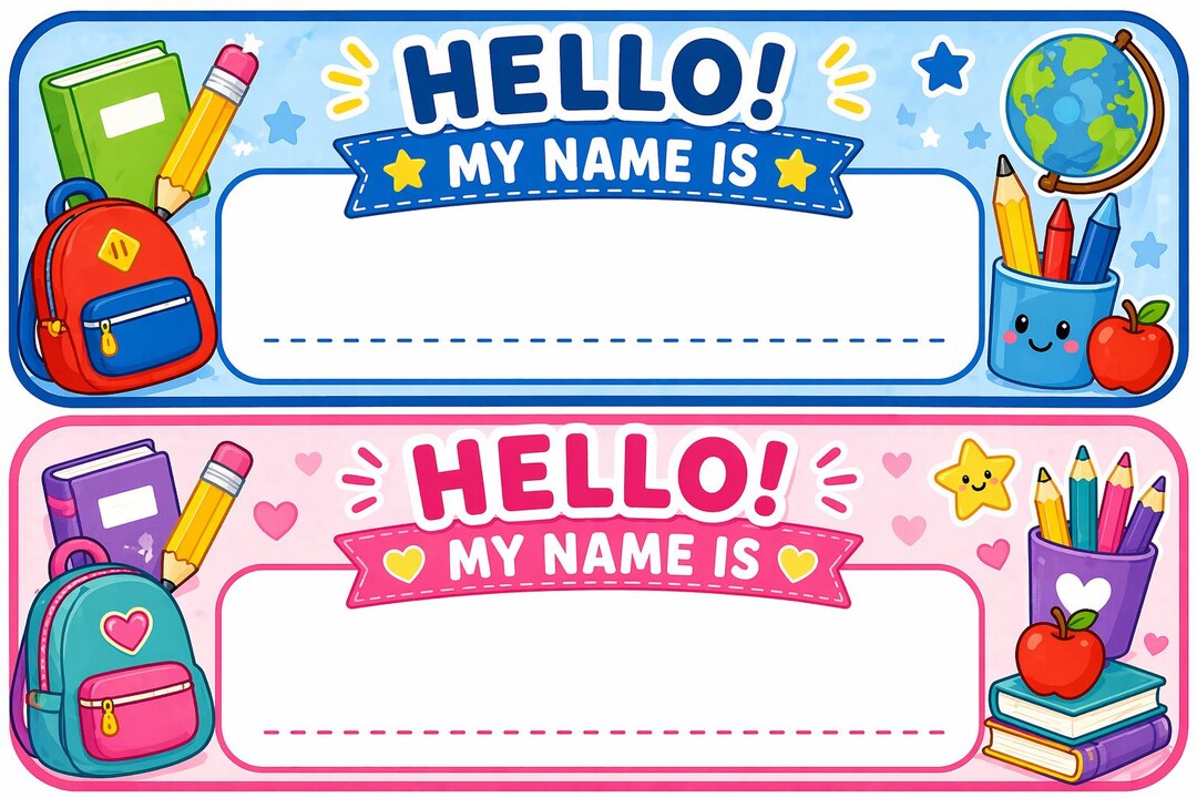 School Themed Desk Name Tags - Etsy