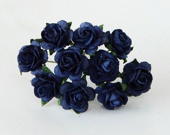 Navy Blue Rose | Etsy