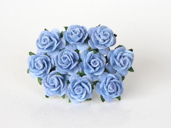 100 Pcs Light Blue Paper Rose / 1.5 Cm Roses / Mulberry - Etsy