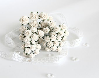 White Paper Roses | Etsy