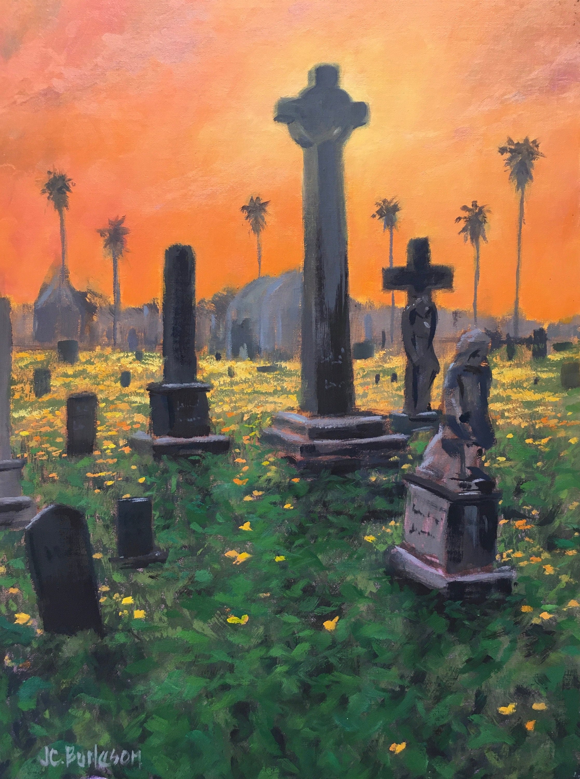 Original Oil Painting of Graveyard in Galveston Texas at - Etsy