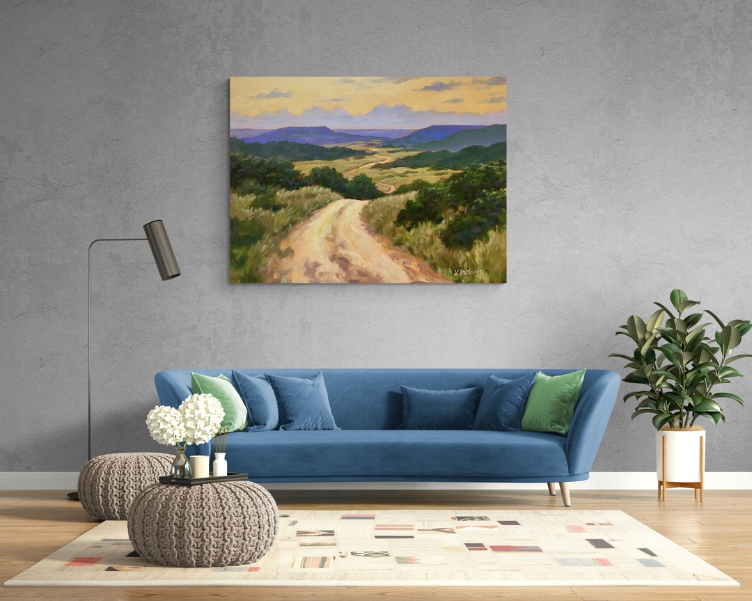 Breathtaking Bandera County Road: Custom Oil Painting, Texas Hill ...