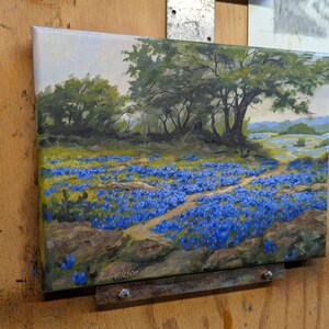 Original Texas Bluebonnet Oil Painting path Through Bluebonnets for Home, Bedroom or Office Wall ...