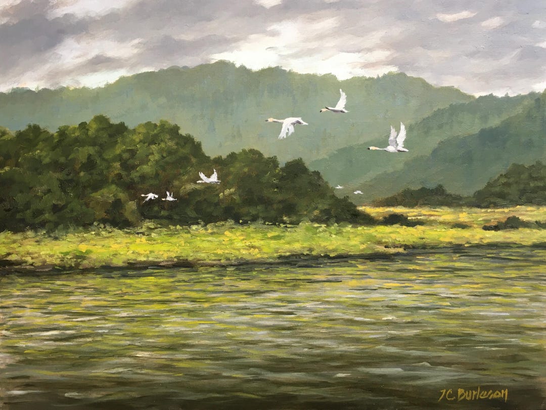 Snow Geese Oil Painting – Oregon Landscape Art, 12x16 Linen Panel - Etsy