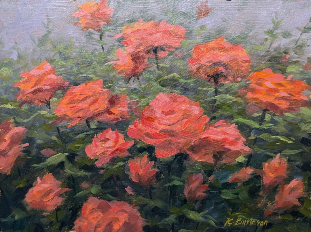 Original Floral Oil Painting "peach Roses" for Home, Bedroom or Office ...