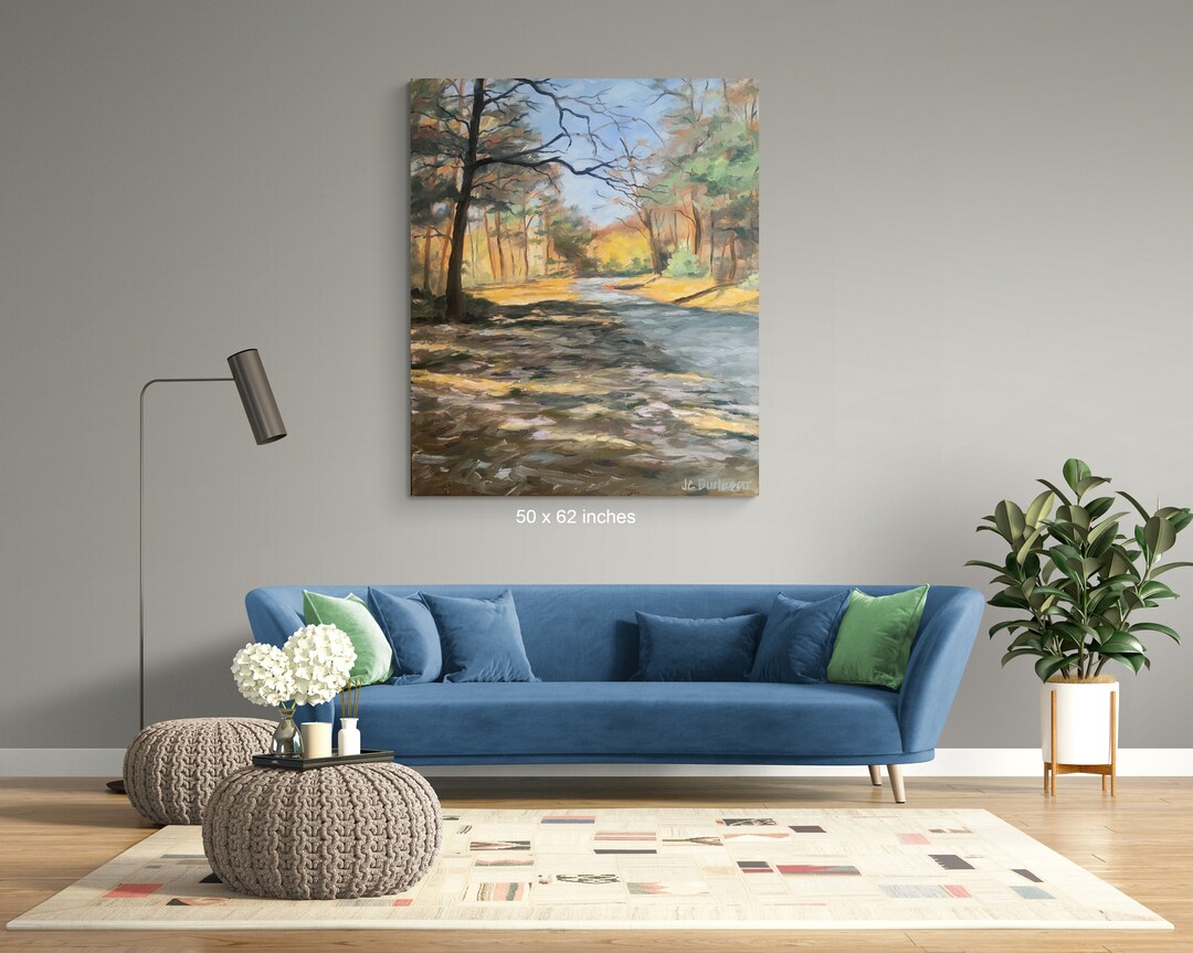 Large Original Custom Oil Painting Landscape Commission - Autumn Road ...