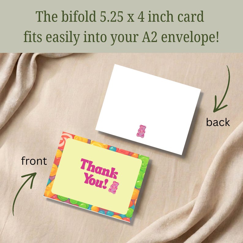Beary Special Gummy Bear Thank-you Note, Edit and Print Canva Template ...