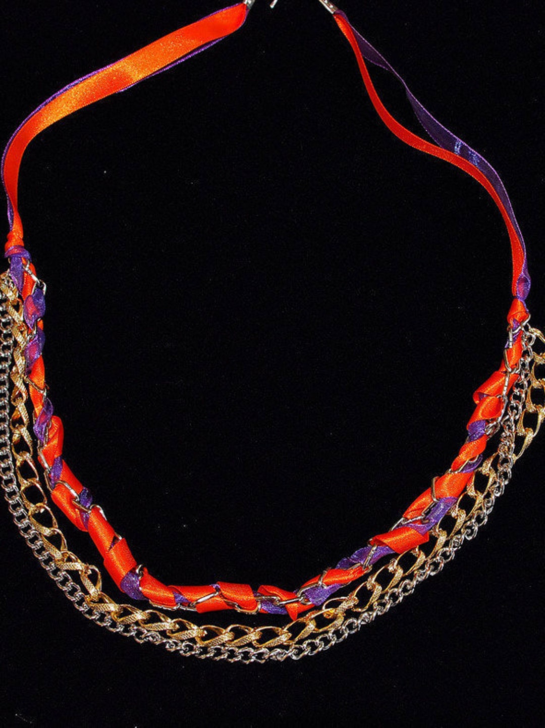 NECKLACE con 3 cadenas y cintas DESen SAT - Etsy España
