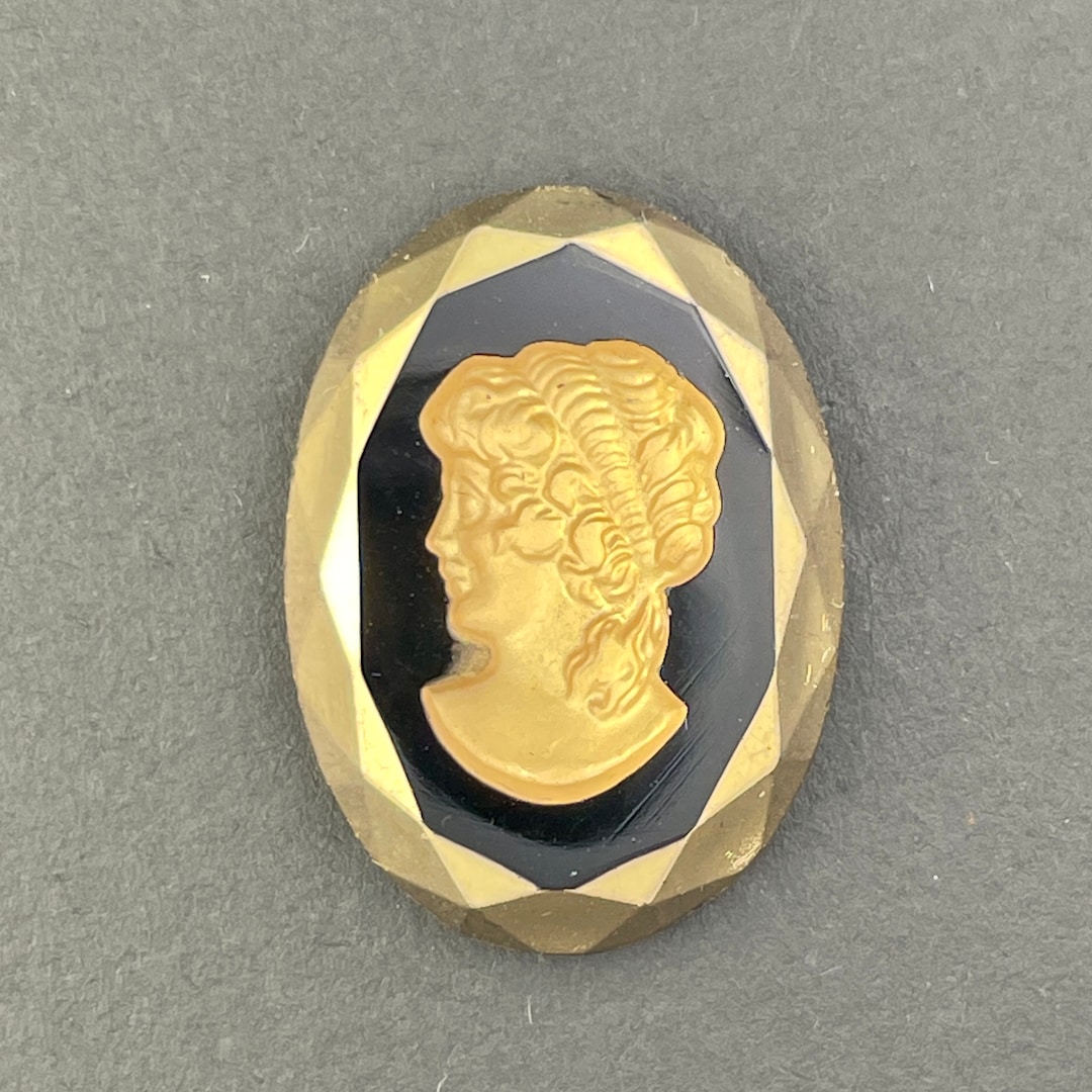 Vintage German Glass Cameo Intaglio Cabochon 25x18mm Oval - Etsy