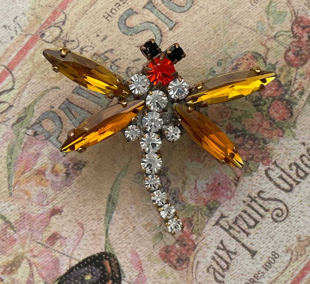 Fancy Dragonfly Crystal Button Hand Made in Czech Republic! - Etsy