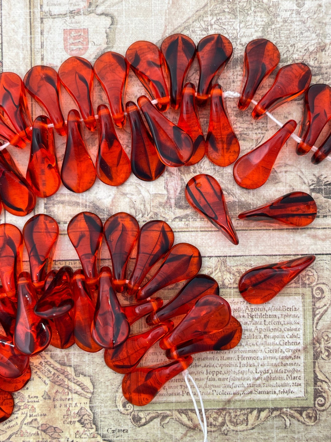 Propeller Paddle Shape Pressed Glass Bead - Made in Czech Republic - Etsy