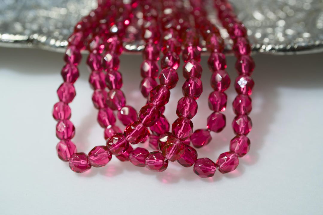 4mm Round Faceted Fire Polish Glass Beads - Made in Czech Republic - Etsy