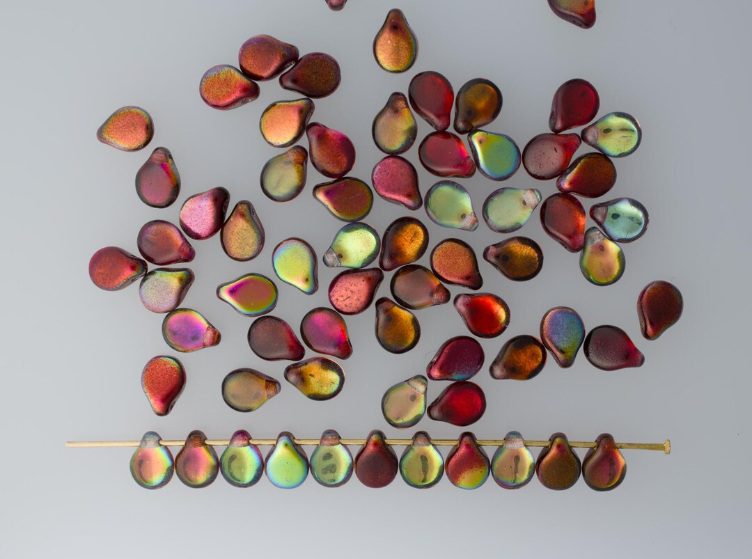 Pip Shaped Pressed Glass Beads - Made in Czech Republic - Etsy