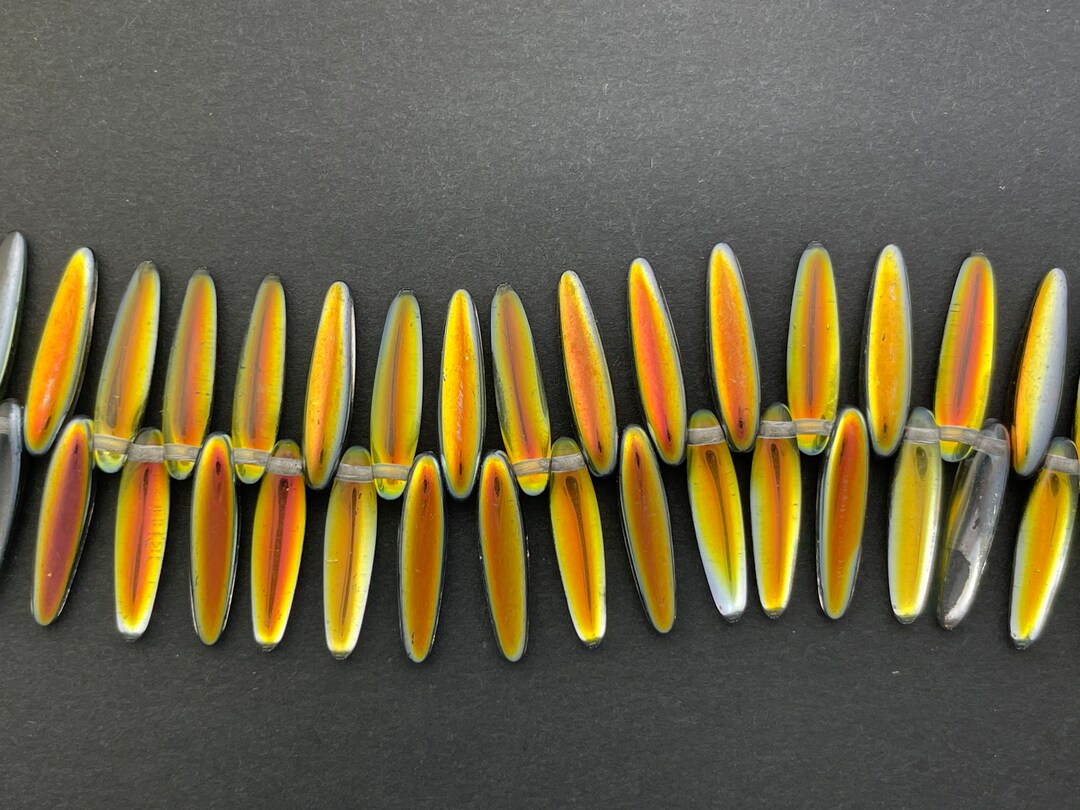 Rounded Dagger Shaped Pressed Glass Beads Made in Czech Republic - Etsy