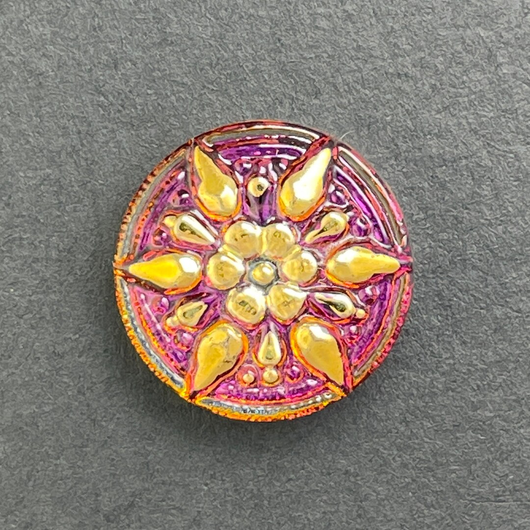 Compass Style Glass Cabochon - Made in Czech Republic - 14mm Round - Etsy