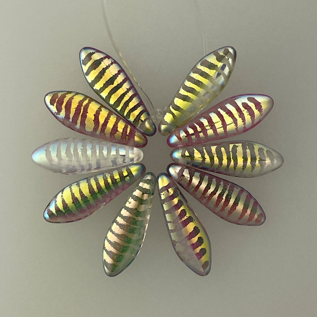Glass Artist Daggers Pressed Glass Beads - Made in Czech Republic - Etsy