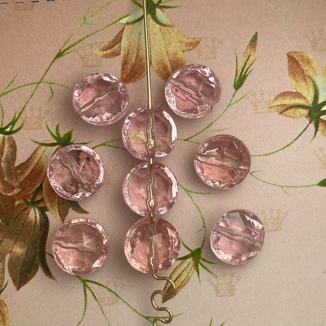 Faceted Pressed Glass Disc Bead - Made in Germany Circa 1990 - 11mm - Etsy