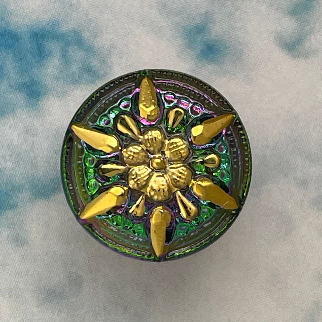 Compass Style Glass Button Made in Czech Republic 14mm - Etsy