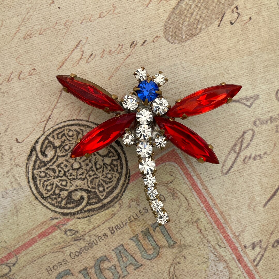 Fancy Dragonfly Crystal Button Hand Made in Czech Republic! - Etsy