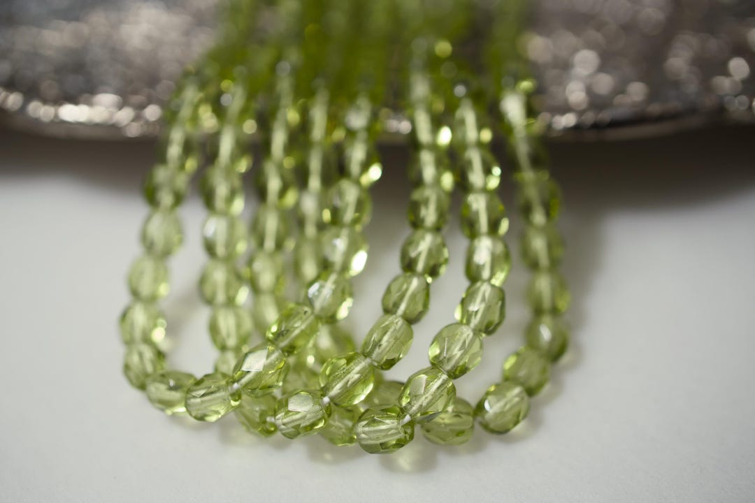 Transparent Light Grass Green, 4mm Fire Polish Czech Glass Beads ...