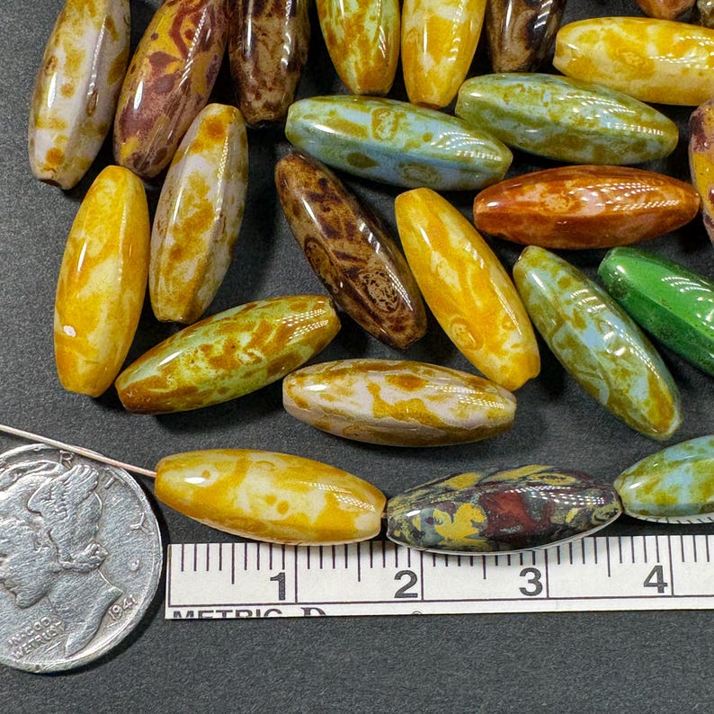 5 Sided Oval Pressed Glass Beads - Made in Czech Republic - Etsy